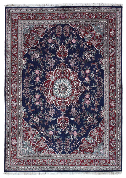 Large Blue and Red Fine Tabriz Oriental Rug 9'10X13'9