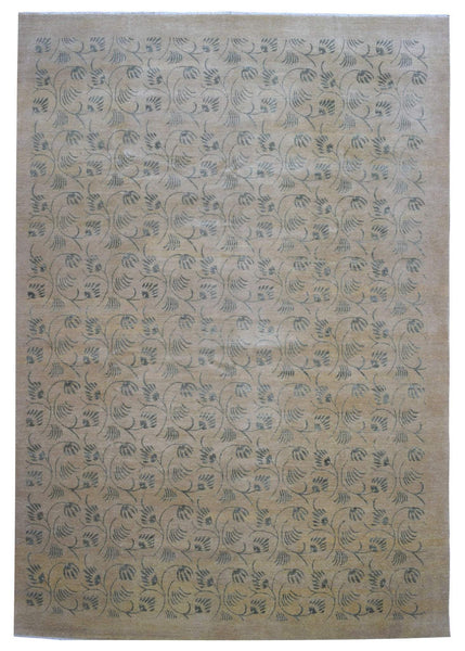 Beige Modern Floral Design Large Rug 10'X13'9