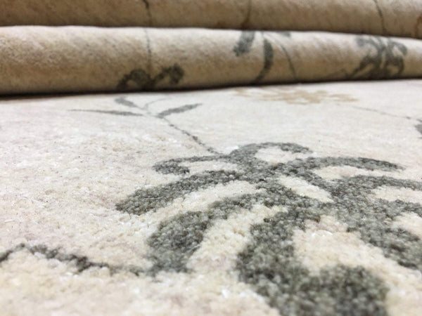 Beige Modern Floral Design Large Rug 9'7X13'9