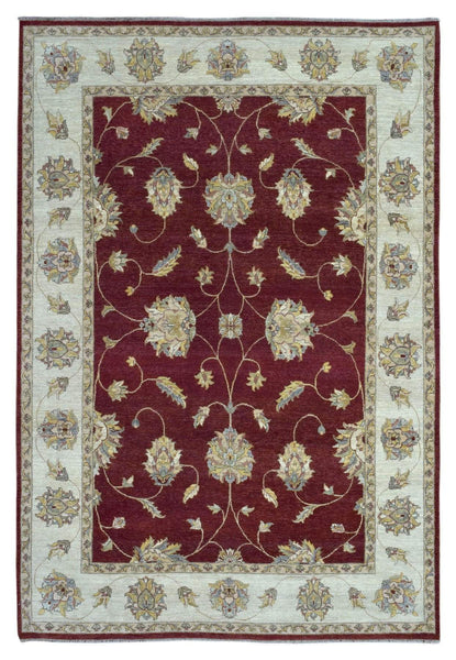 Red and Beige Peshawar Large Rug 6'8X9'8