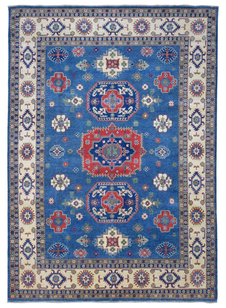 Blue, Red and Beige Fine Pakistan Kazak Large Oriental Rug 8'10X11'10