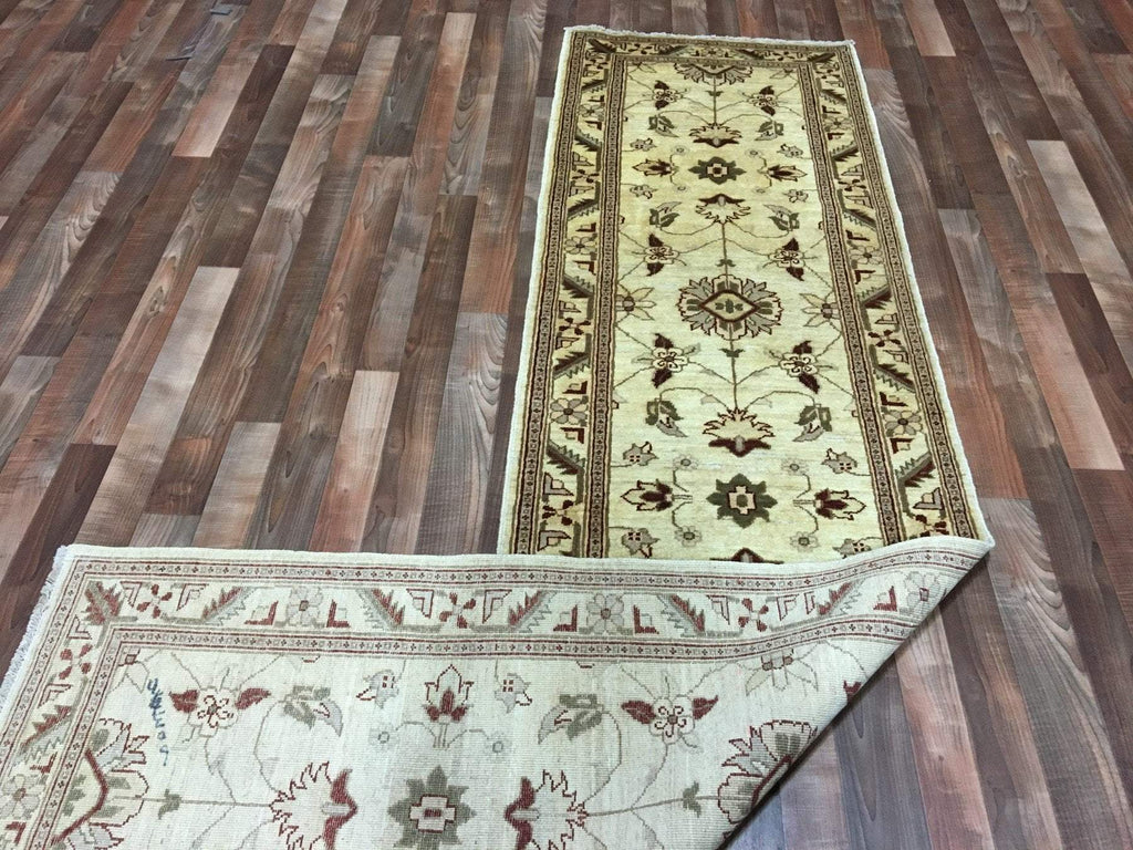 Beige Pakistan Peshawar Runner Rug 2'8X10'3